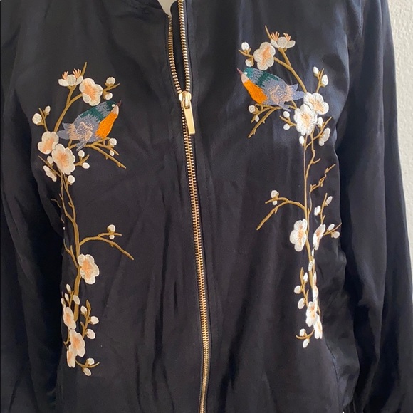 Zara | Jackets & Coats | Zara Satin Cherry Blossom Sakura Jacket | Poshmark